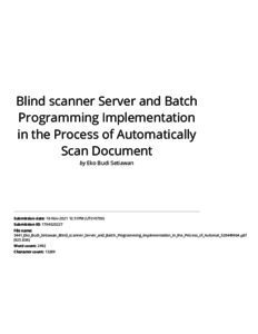 Blind scanner Server and Batch Programming Implementation in the Process of Automatically Scan ...
